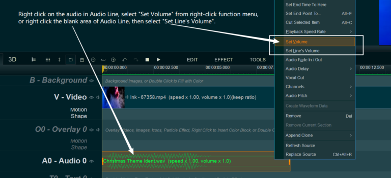 How to adjust volume of video or audio? How to adjust volume of video or audio?
